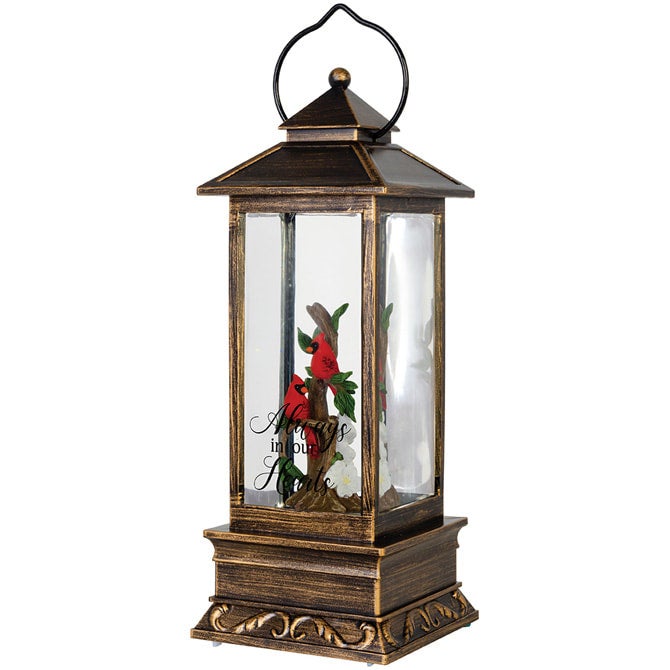 Cardinal Water Glitter Lantern | White Orchid Florist & Gifts